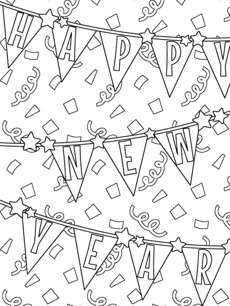 Welcome 2025 with Vibrant New Year Coloring Pages 🎇 ️ ...