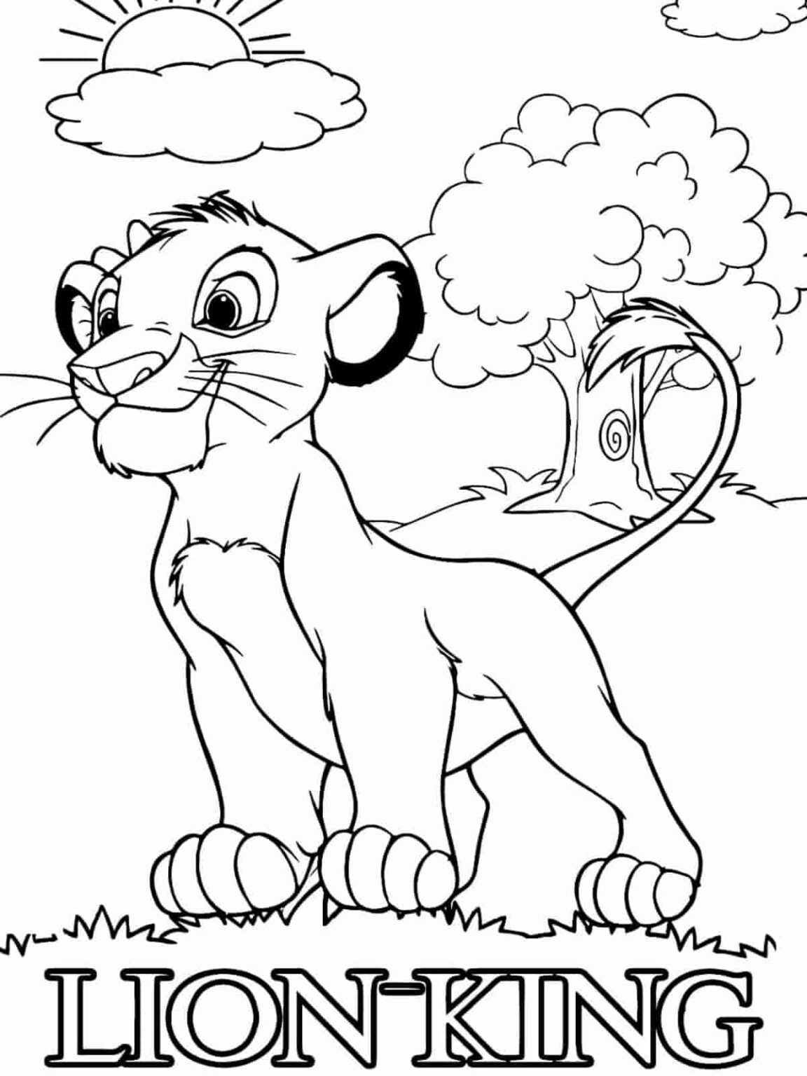 Pagine da colorare gratuite del Re Leone in PDF con Simba 🎨🦁 ...