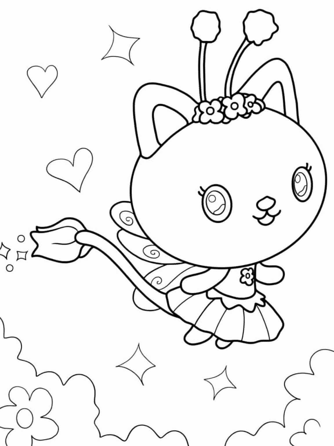 Disegni da colorare della casa delle bambole di Gabby per bambini 🎨🏠 ...