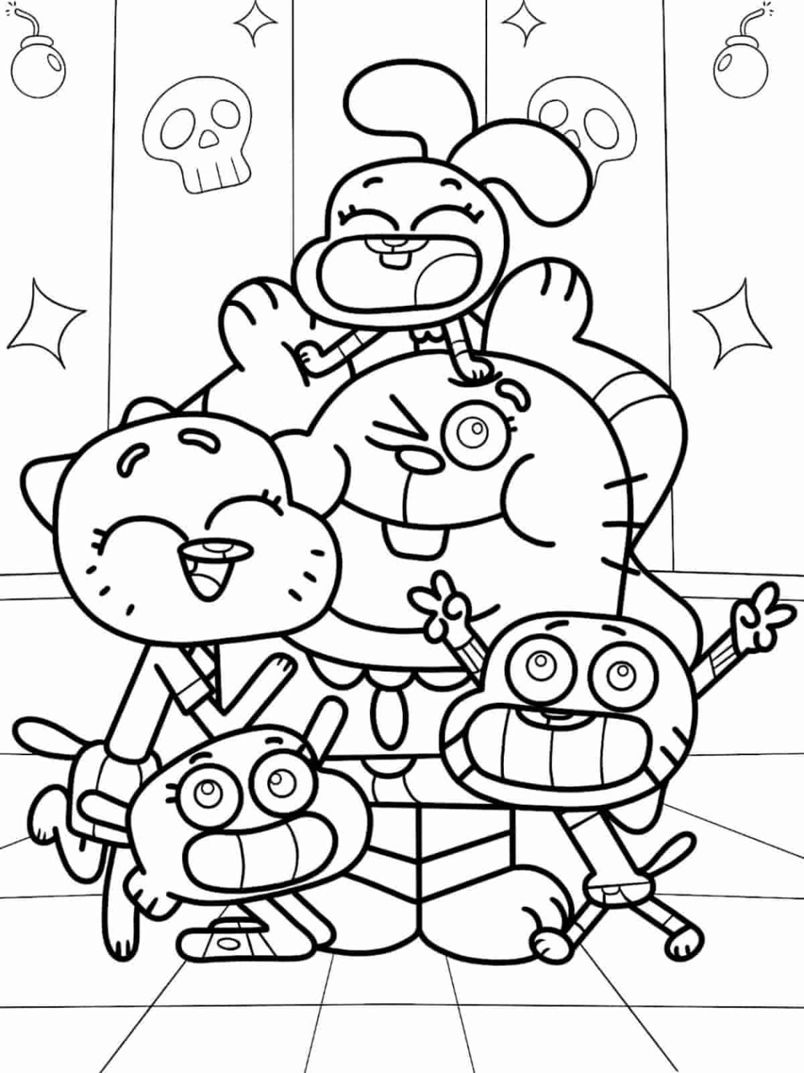 The Amazing World of Gumball Coloring Pages 🎨🌟 - Coloringpagesforkids.net