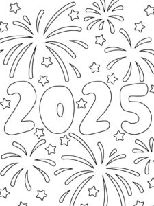 Welcome 2025 with Vibrant New Year Coloring Pages 🎇 ️ ...