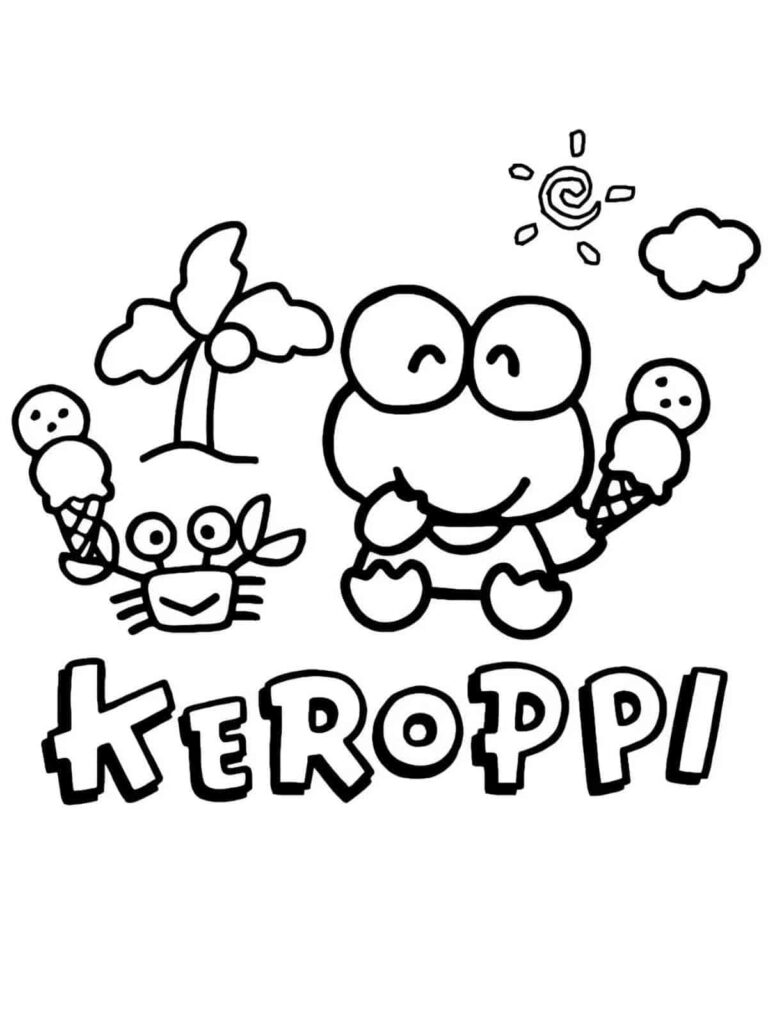 Keroppi Coloring Pages: Fun with Sanrio’s Friendly Frog 🎨🐸 ...
