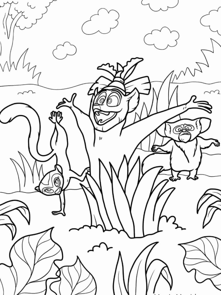 Free PDF Madagascar Coloring Pages 🎨🦁 - Coloringpagesforkids.net