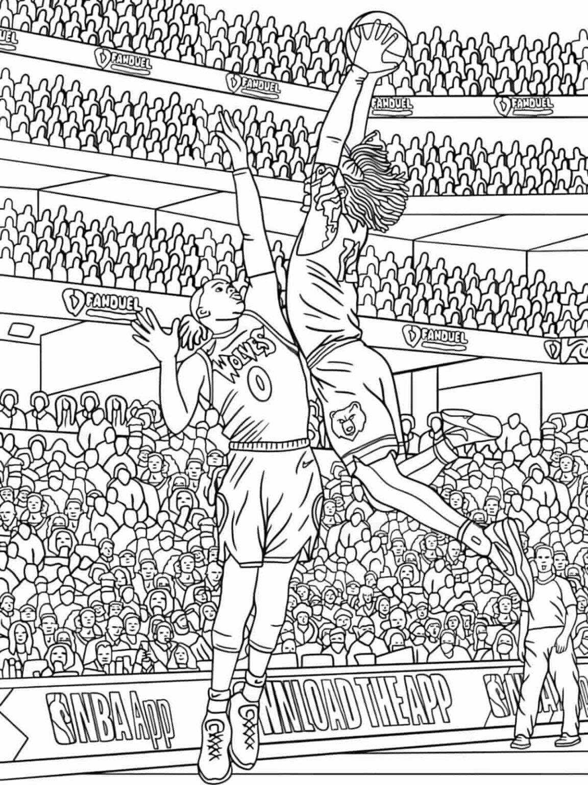 25+ Free PDF NBA Basketball Coloring Pages 🎨🏀 - Coloringpagesforkids.net