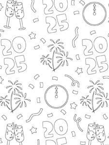 Welcome 2025 with Vibrant New Year Coloring Pages 🎇 ️ ...