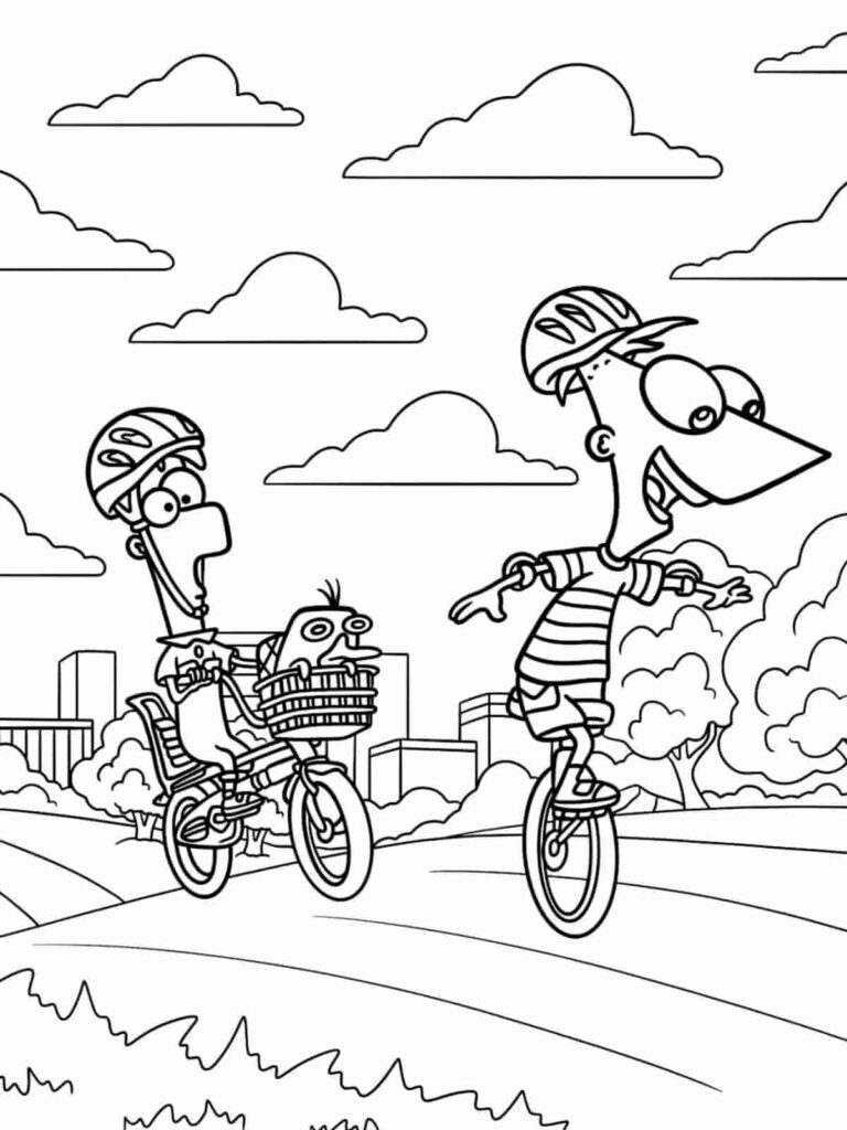 Free PDF Phineas and Ferb Coloring Pages 🎨🚀 - Coloringpagesforkids.net