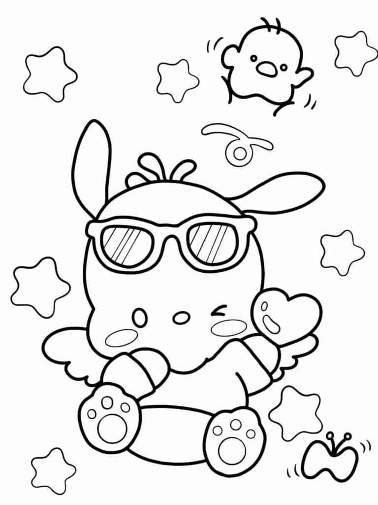 Ókeypis PDF litasíður af Pochacco 🌻🐾 - Coloringpagesforkids.net
