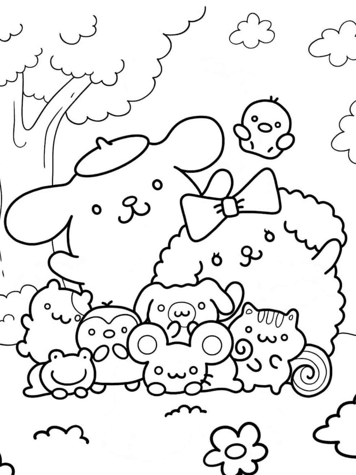 Más de 25 páginas para colorear de Pompompurin gratis para niños 🎨🧡 ...