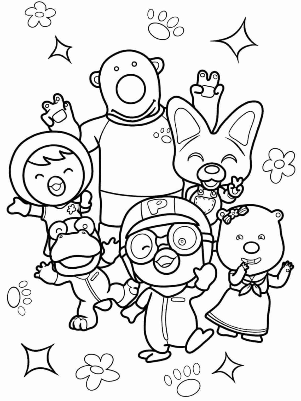 Más de 25 páginas para colorear de Pororo en PDF gratis 🎨🐧 - Coloringpagesforkids.net