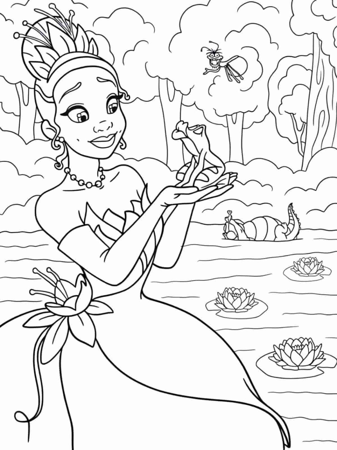 30+ Desenhos para colorir da princesa e do sapo 🎨👑 ...