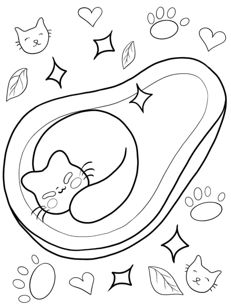25+ Cute Avocado Coloring Pages For Kids 🎨🥑 - Coloringpagesforkids.net