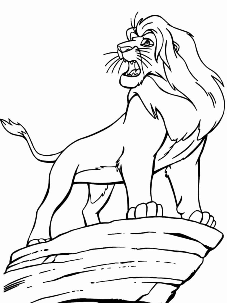 Pagine da colorare gratuite del Re Leone in PDF con Simba 🎨🦁 ...