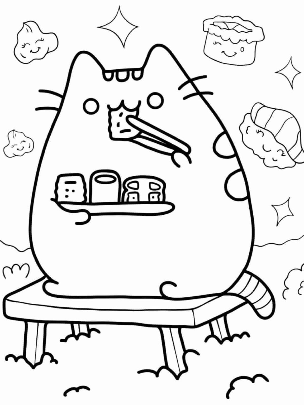 Rozkošných 30+ PDF Pusheen omalovánek 🎨🐾 - Coloringpagesforkids.net