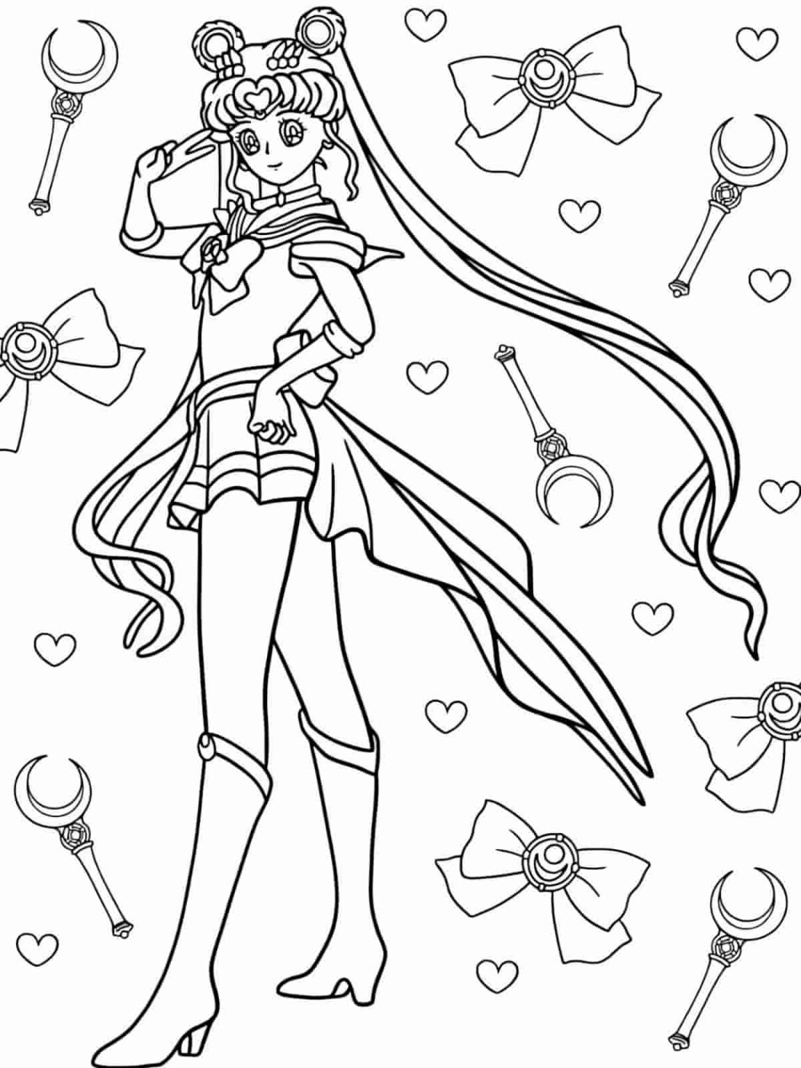 Free PDF Sailor Moon Coloring Pages 🎨🌙 - Coloringpagesforkids.net