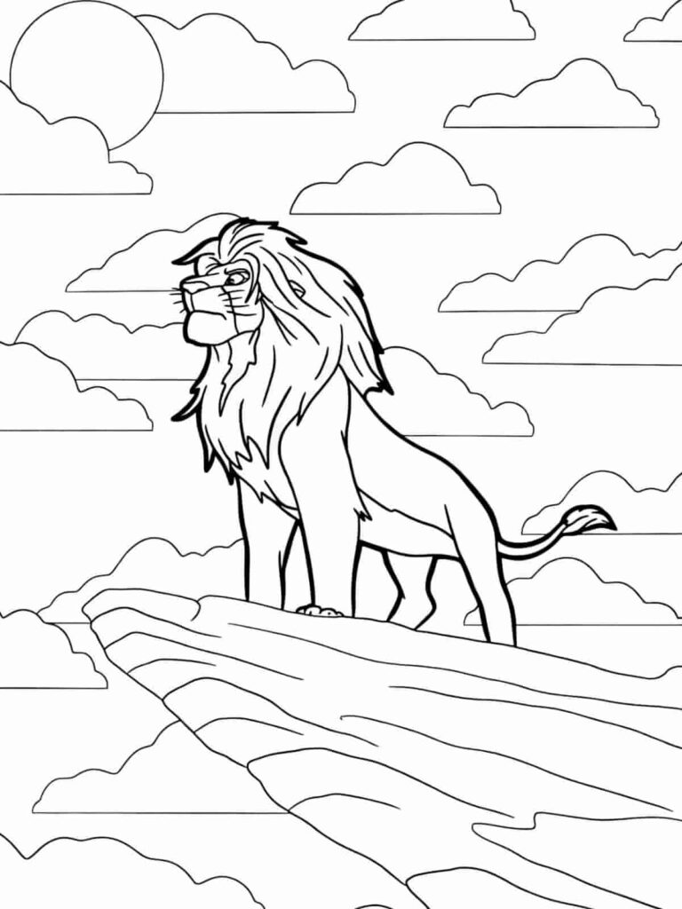Free PDF Lion King Coloring Pages with Simba 🎨🦁 - Coloringpagesforkids.net