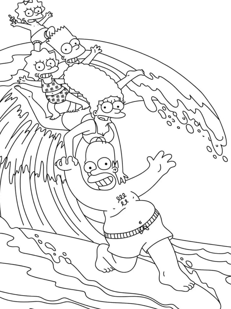 30+ Simpsons Coloring Pages For Kids 🎨🍩 - Coloringpagesforkids.net