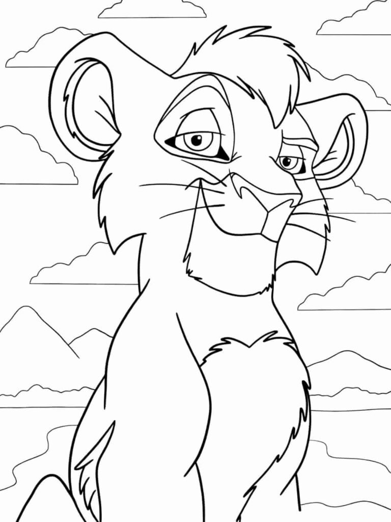 Free PDF Lion King Coloring Pages with Simba 🎨🦁 - Coloringpagesforkids.net