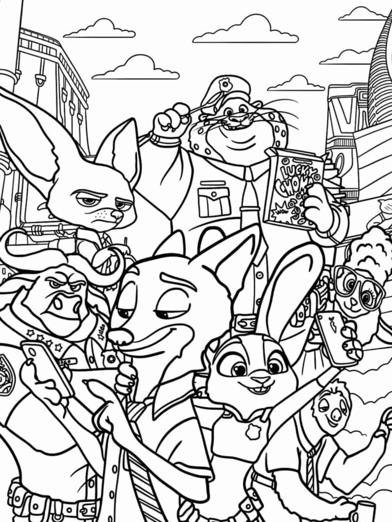 26+ Free PDF Zootopia Coloring Pages 🎨🐾 - Coloringpagesforkids.net