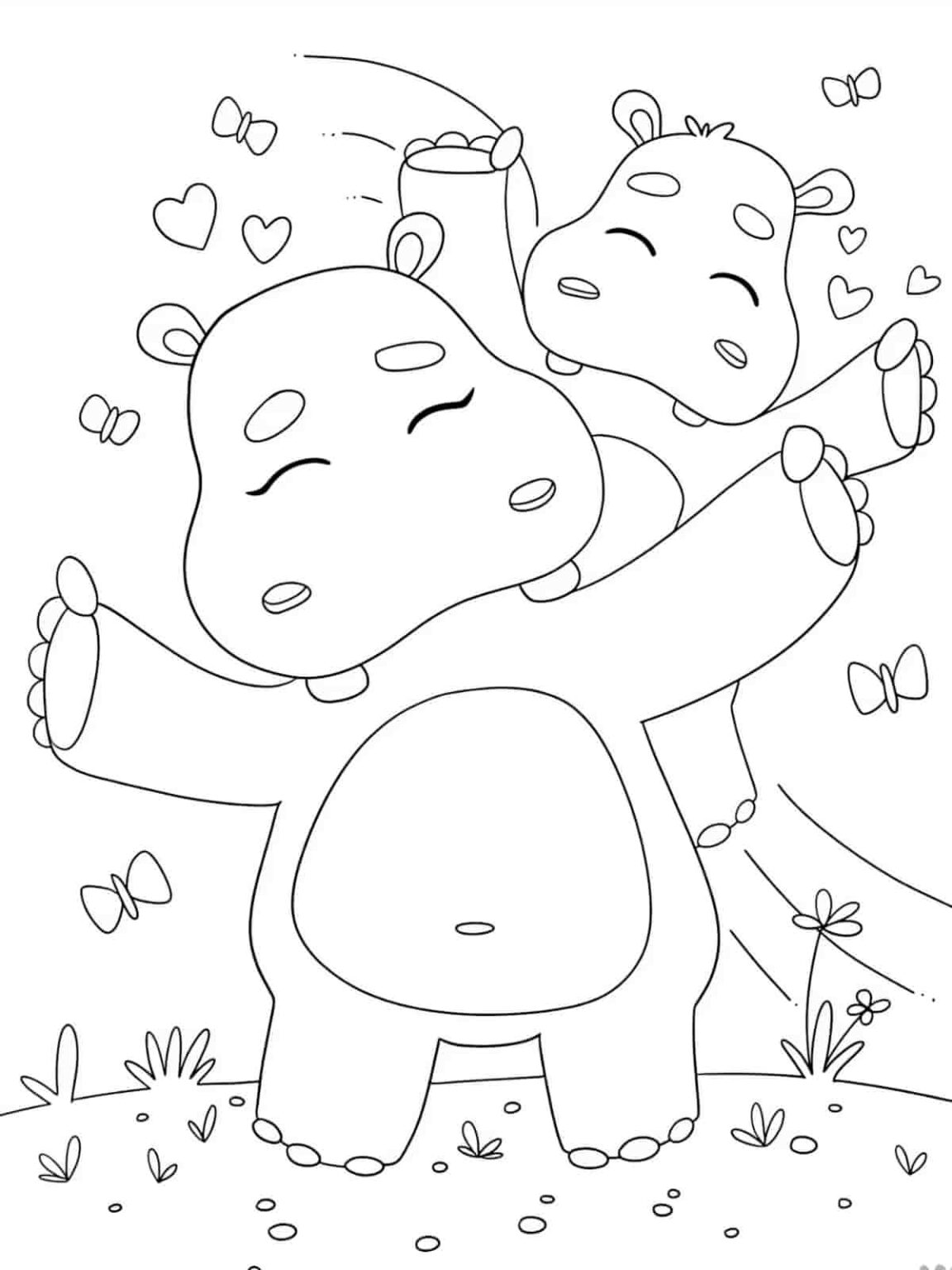 27+ Free PDF Hippo Coloring Pages 🦛🎨 - Coloringpagesforkids.net