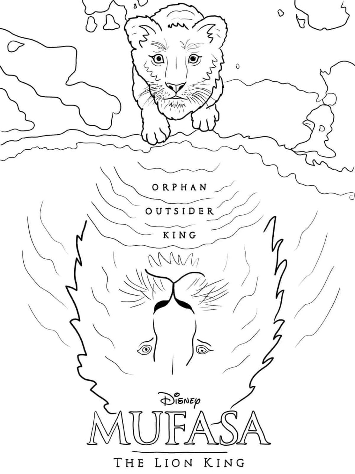 Mufasa: Der König der Löwen Malvorlagen 2024 (Kostenloses PDF) 🎨🦁 - Coloringpagesforkids.net