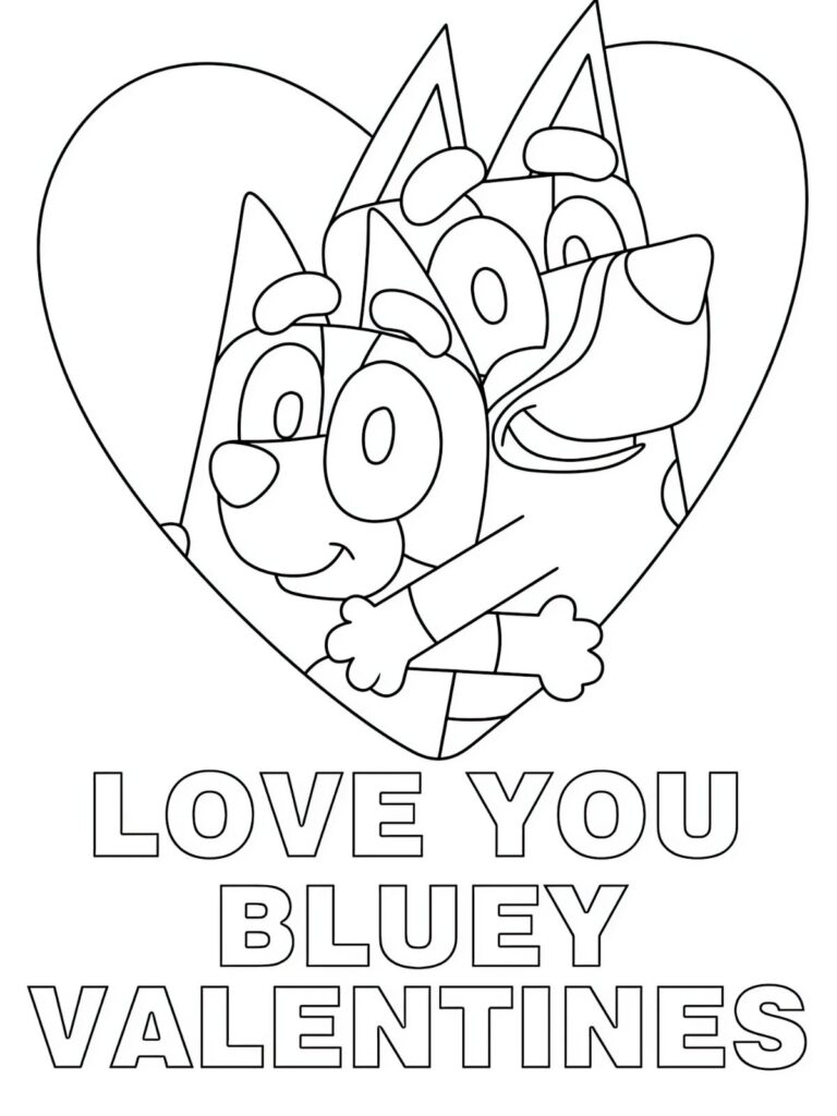 Bluey Valentines Bluey Coloring Pages (Free Printable PDFs Episode Number