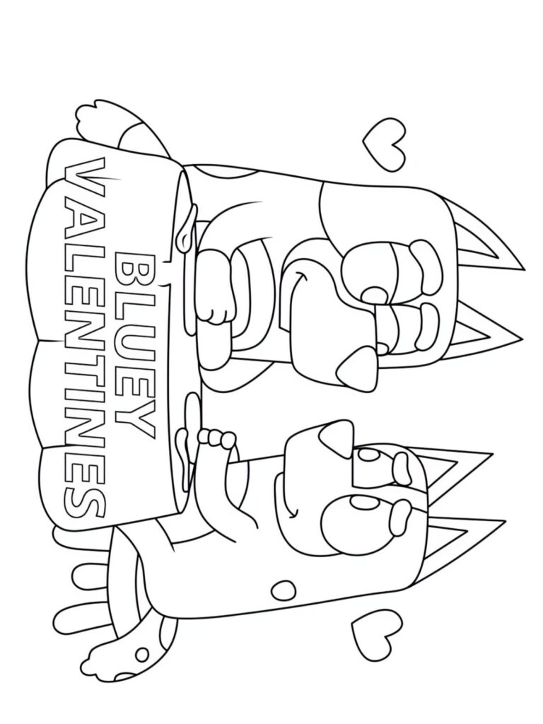 26+ Free PDF Bluey Valentine Coloring Pages - Coloringpagesforkids.net
